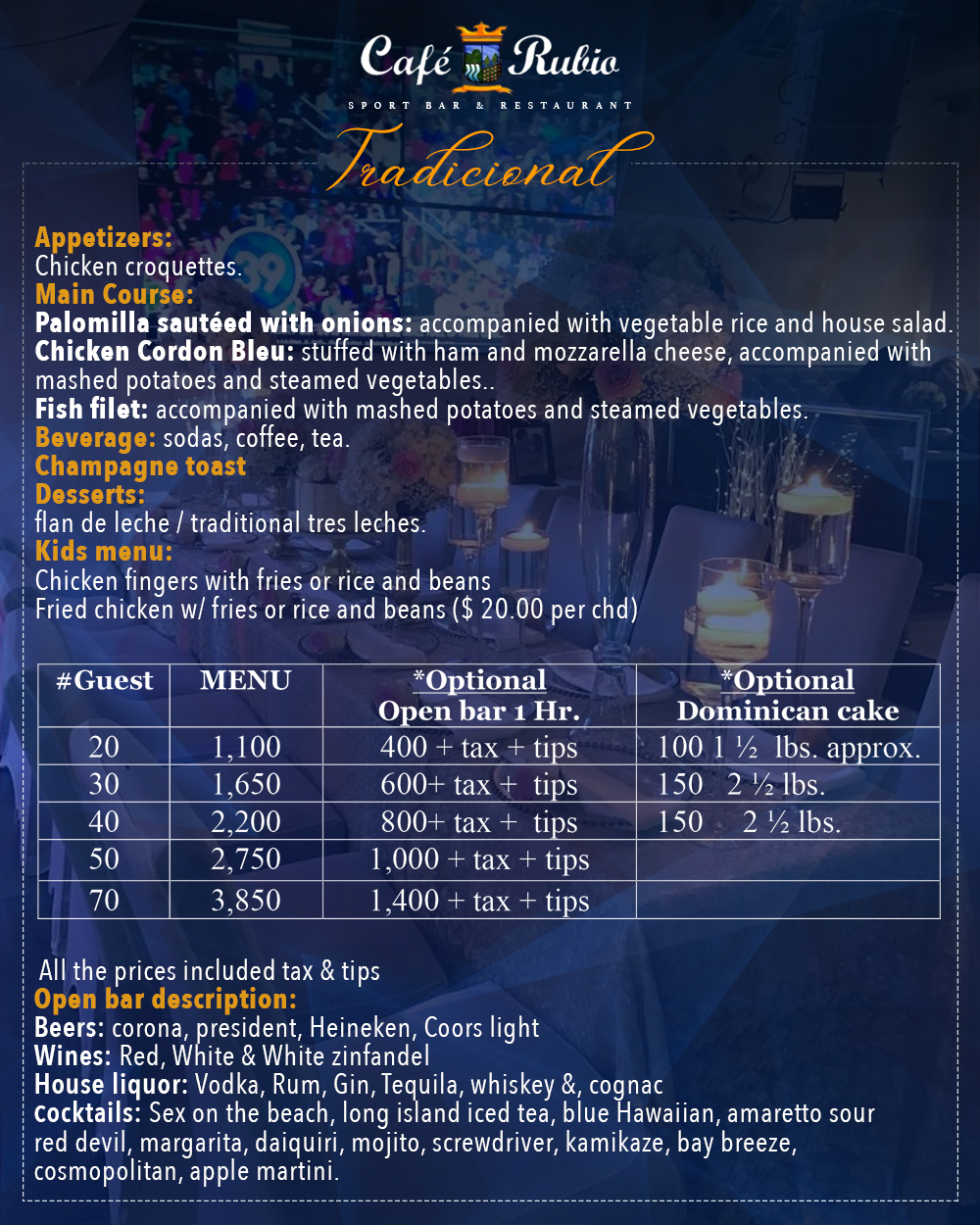 Reservation – Cafe Rubio Restaurant